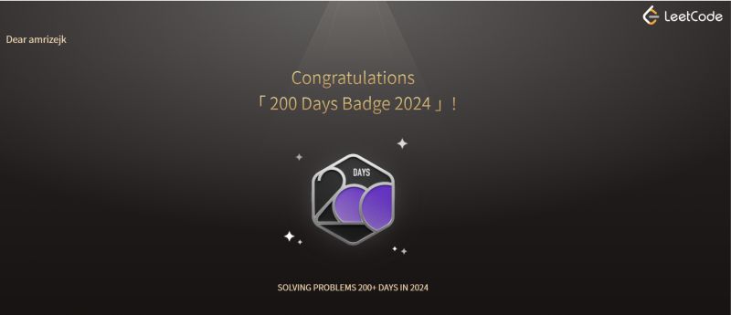 Amrize JK on LinkedIn: #leetcode #milestone #codingjourney # ... Amrize JK on LinkedIn: #leetcode #milestone #codingjourney # ...