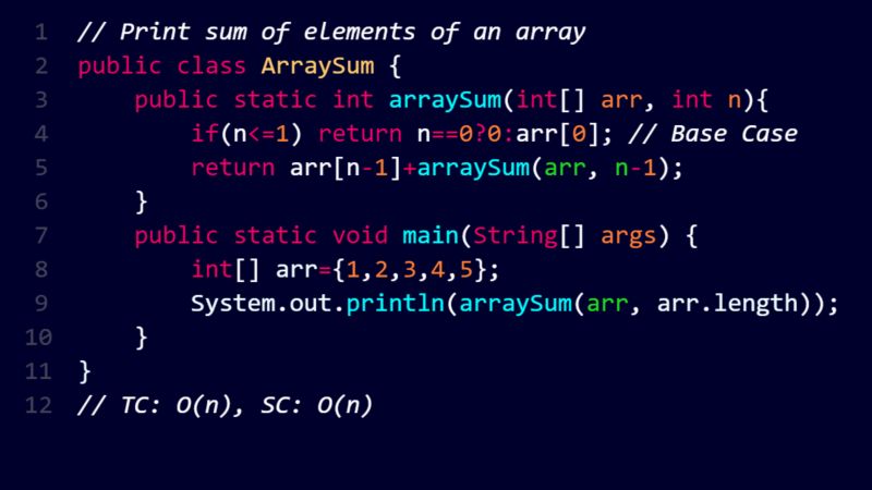 Nitin Verma on LinkedIn: #java #recursion #dsa #coding #arraysum # ... Nitin Verma on LinkedIn: #java #recursion #dsa #coding #arraysum # ...