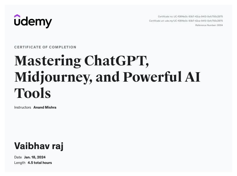 Vaibhav Raj on LinkedIn: #chatgpt #ai #professionaldevelopment #udemy # ... Vaibhav Raj on LinkedIn: #chatgpt #ai #professionaldevelopment #udemy # ...
