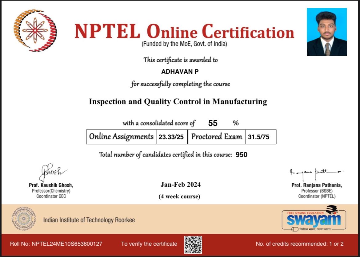 Adhavan P on LinkedIn: #nptel #professionaldevelopment Adhavan P on LinkedIn: #nptel #professionaldevelopment