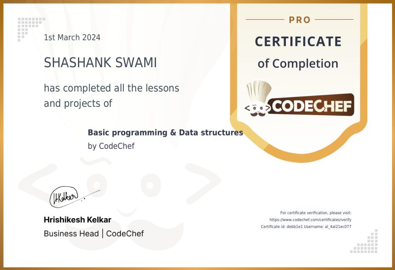 shashank swami on LinkedIn: #codechef #programming #cprogramming # ... shashank swami on LinkedIn: #codechef #programming #cprogramming # ...