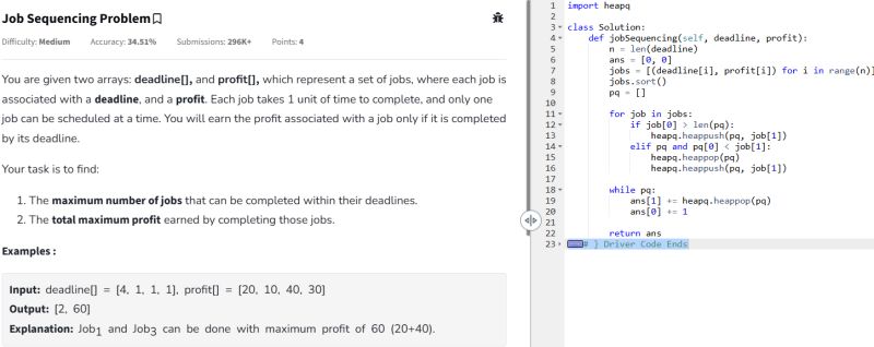 Job Sequencing Problem: Greedy + Min-Heap | Bala Sairam Goli posted on ... Job Sequencing Problem: Greedy + Min-Heap | Bala Sairam Goli posted on ...