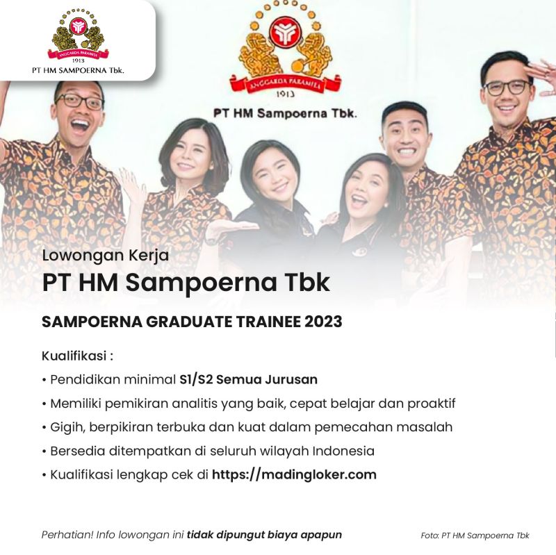 Lowongan Kerja - Madingloker.com on LinkedIn: PT HM Sampoerna Tbk ... Lowongan Kerja - Madingloker.com on LinkedIn: PT HM Sampoerna Tbk ...