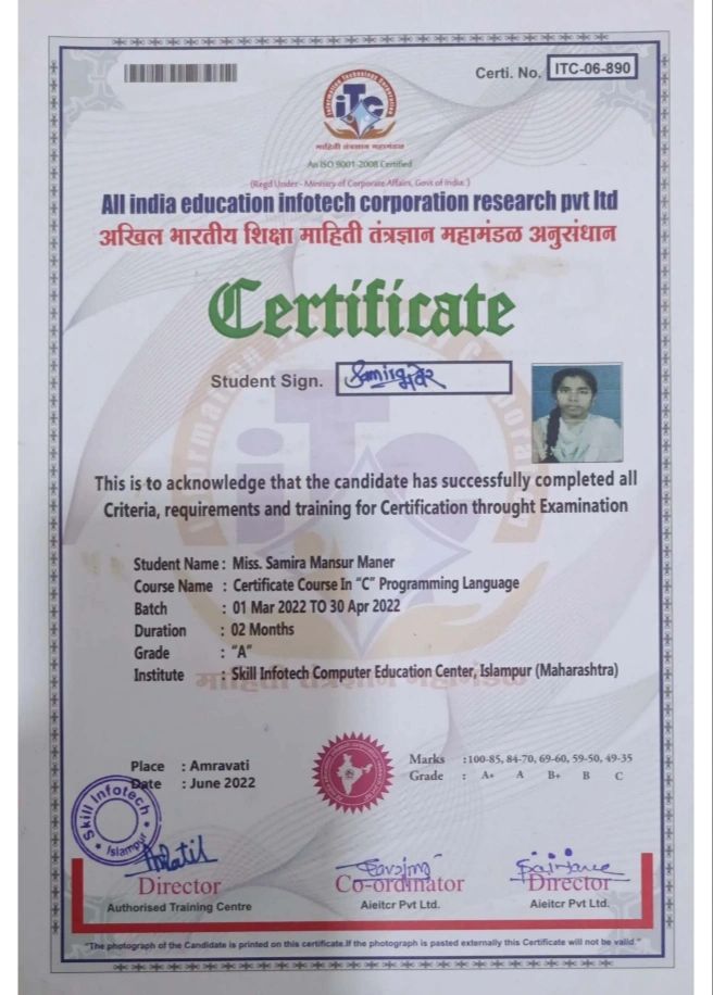 #cprogramming #certification #learning #skilldevelopment | Samira Maner #cprogramming #certification #learning #skilldevelopment | Samira Maner