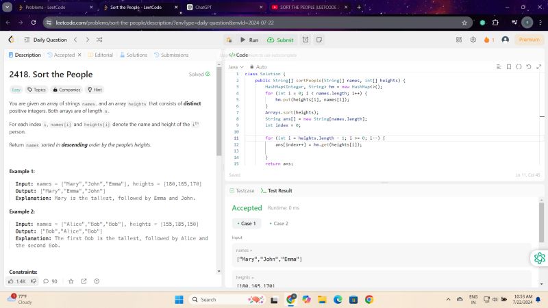 Day 52: Solved LeetCode Problem 2418 | Suraj Singh posted on the topic ... Day 52: Solved LeetCode Problem 2418 | Suraj Singh posted on the topic ...