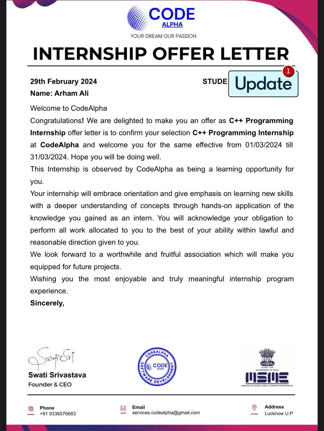 #internship #cplusplus #codealpha #virtualinternship | Arham Khan #internship #cplusplus #codealpha #virtualinternship | Arham Khan