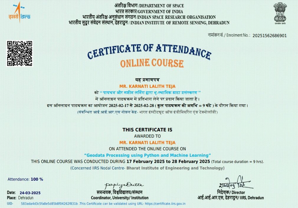 #geospatial #machinelearning #python #isro #iirs #remotesensing # ... #geospatial #machinelearning #python #isro #iirs #remotesensing # ...