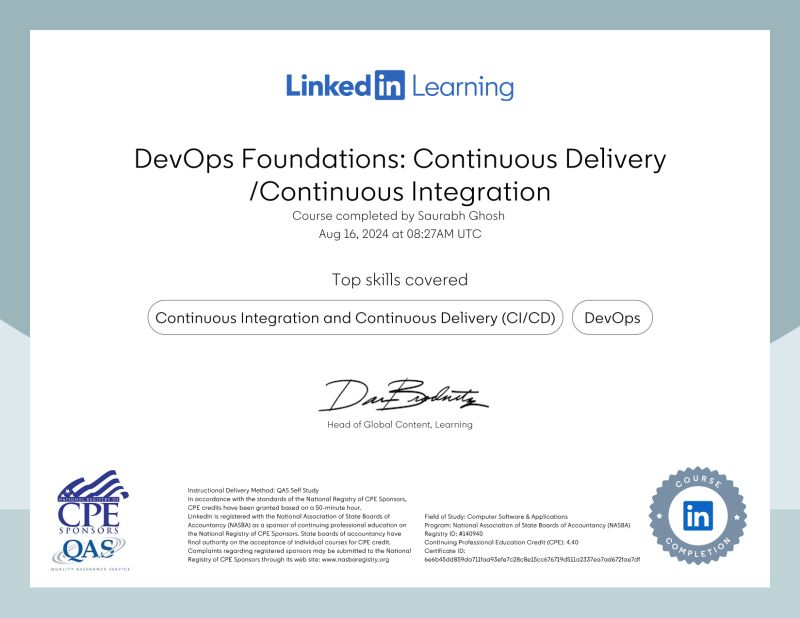 Saurabh Ghosh on LinkedIn: Certificate of Completion Saurabh Ghosh on LinkedIn: Certificate of Completion