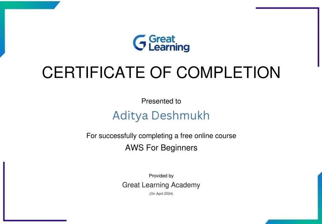 Completed AWS for Beginners course! | Aditya Deshmukh posted on the ... Completed AWS for Beginners course! | Aditya Deshmukh posted on the ...