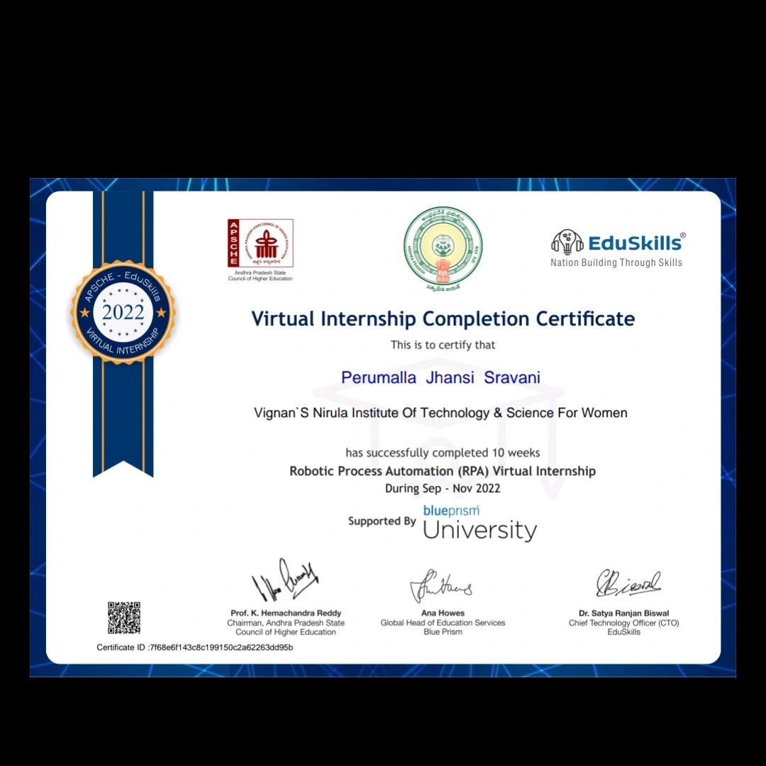 SRAVANI PERUMALLA on LinkedIn: Robotic process Automation SRAVANI PERUMALLA on LinkedIn: Robotic process Automation