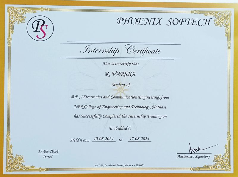 Varsha R on LinkedIn: #embeddedsystems #embeddedc #internship # ... Varsha R on LinkedIn: #embeddedsystems #embeddedc #internship # ...