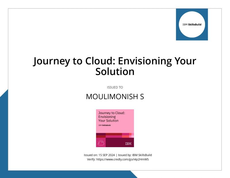Mouli Monish S on LinkedIn: #cloudcomputing #ibm #journeytocloud # ... Mouli Monish S on LinkedIn: #cloudcomputing #ibm #journeytocloud # ...