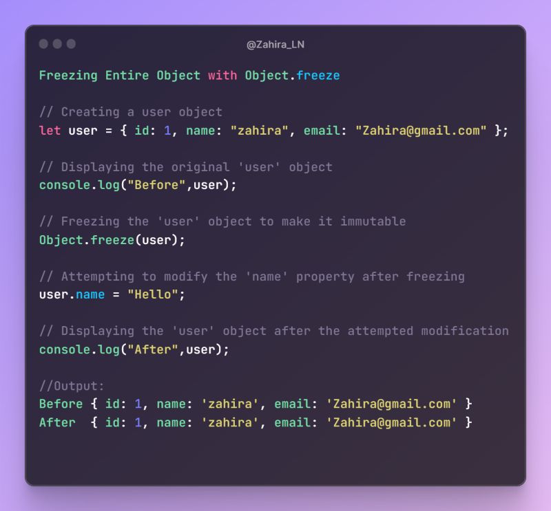 Zahira LN on LinkedIn: #javascript #programming #immutability # ... Zahira LN on LinkedIn: #javascript #programming #immutability # ...