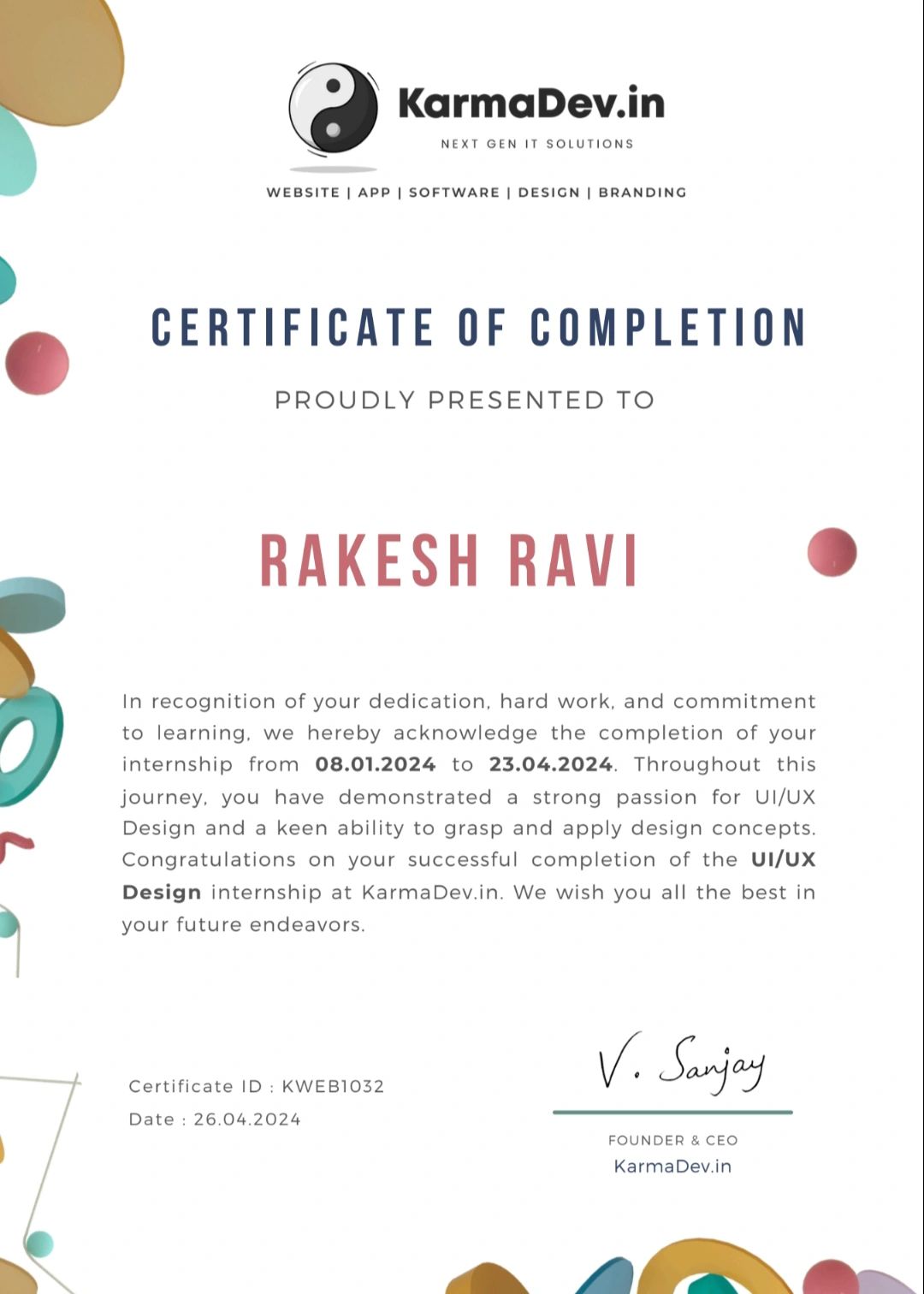 Rakesh Ravi on LinkedIn: #uiuxdesign #internshipcertificate Rakesh Ravi on LinkedIn: #uiuxdesign #internshipcertificate
