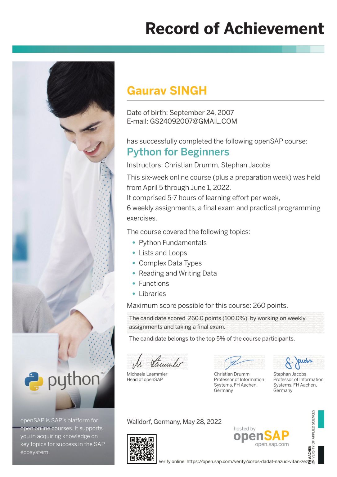 Gaurav Singh on LinkedIn: Completed a course on Python just to revise ... Gaurav Singh on LinkedIn: Completed a course on Python just to revise ...