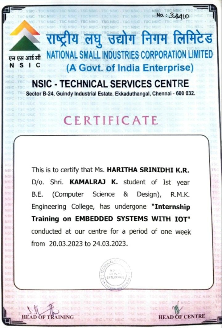 Haritha Srinidhi on LinkedIn: #internship #iot Haritha Srinidhi on LinkedIn: #internship #iot