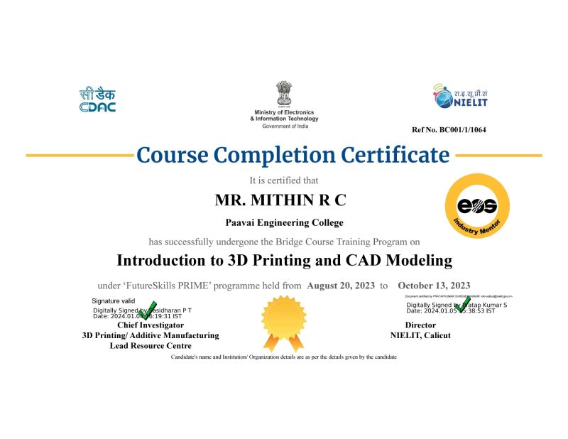 Mithin R C on LinkedIn: #3dprinting #cadmodeling #futureskills # ... Mithin R C on LinkedIn: #3dprinting #cadmodeling #futureskills # ...