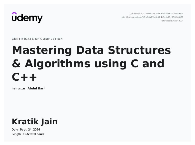 Kratik Jain on LinkedIn: #learning #datastructures #algorithms #udemy # ... Kratik Jain on LinkedIn: #learning #datastructures #algorithms #udemy # ...
