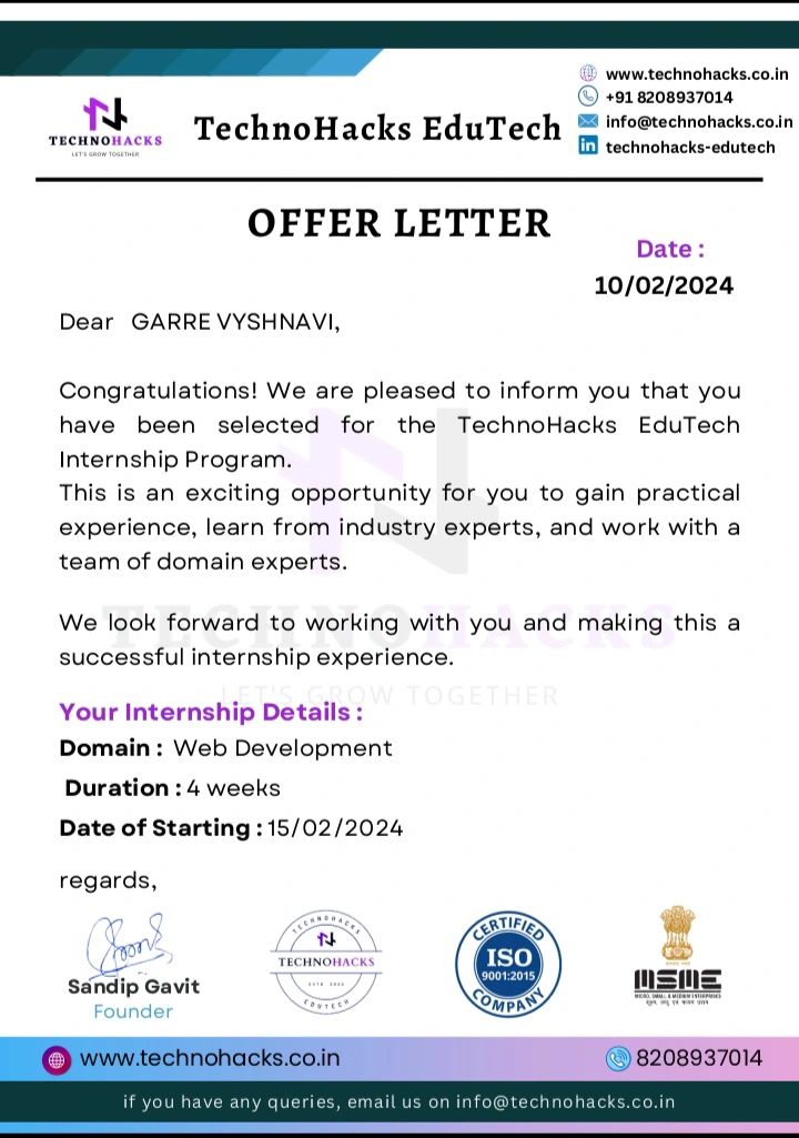 Vyshnavi Suresh on LinkedIn: #connections #technohacksedutech Vyshnavi Suresh on LinkedIn: #connections #technohacksedutech