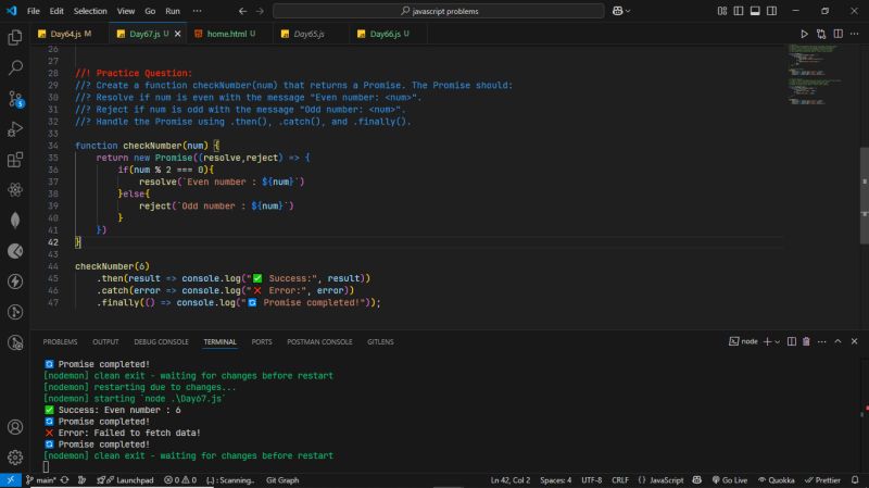 🚀 Mastering JavaScript Promises: A Hands-On Practice! | VIJAY KUMAR 🚀 Mastering JavaScript Promises: A Hands-On Practice! | VIJAY KUMAR