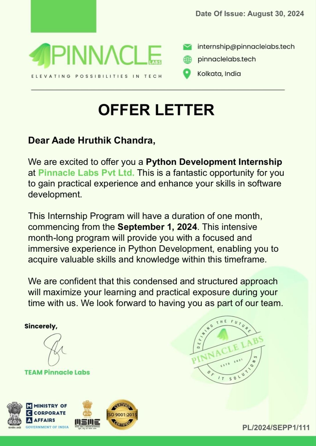 HRUTHIK CHANDRA AADE on LinkedIn: #internship #pythondevelopment # ... HRUTHIK CHANDRA AADE on LinkedIn: #internship #pythondevelopment # ...