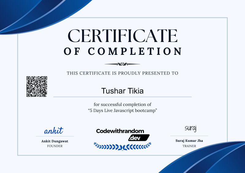 Tushar Tikia on LinkedIn: #codewithrandom #javascript #codingbootcamp Tushar Tikia on LinkedIn: #codewithrandom #javascript #codingbootcamp