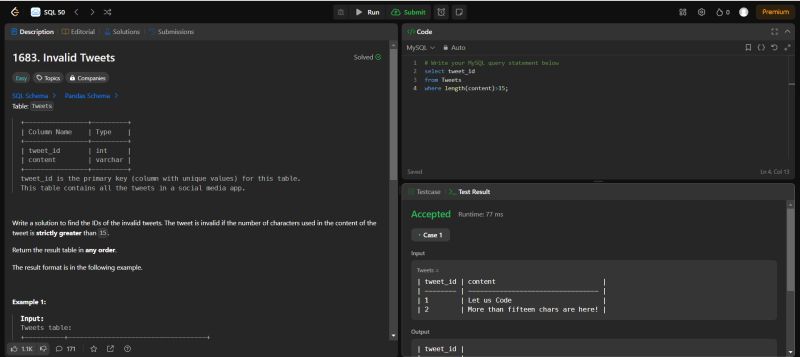 Ajaya Kumar Pradhan on LinkedIn: #sql #dataanalysis #leetcode # ... Ajaya Kumar Pradhan on LinkedIn: #sql #dataanalysis #leetcode # ...