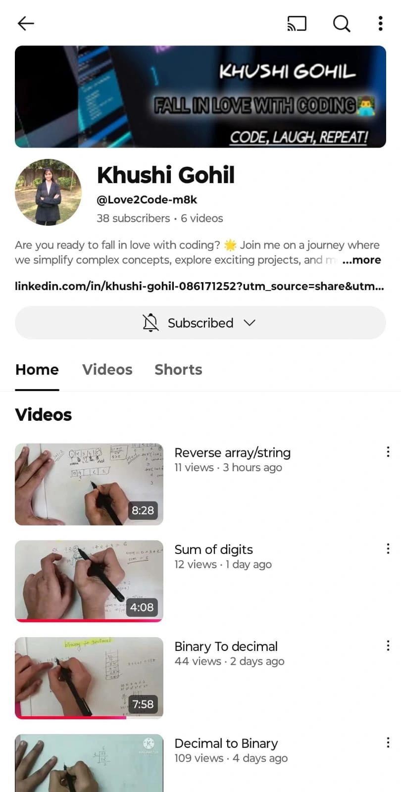#coding #dsa #youtube #programming #learning | Khushi Gohil | 11 comments #coding #dsa #youtube #programming #learning | Khushi Gohil | 11 comments
