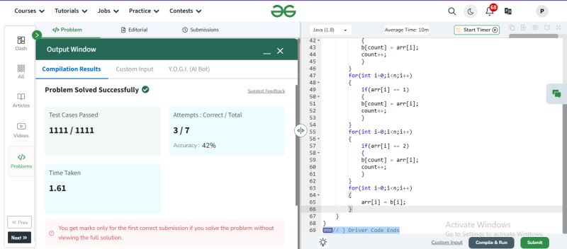 Prakhar Kabra on LinkedIn: 🌟 Day 21/160: GFG Coding Challenge Progress ... Prakhar Kabra on LinkedIn: 🌟 Day 21/160: GFG Coding Challenge Progress ...