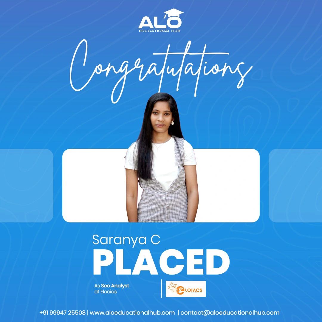 Big congrats to Saranya C on getting placed as an SEO Analyst at ... Big congrats to Saranya C on getting placed as an SEO Analyst at ...