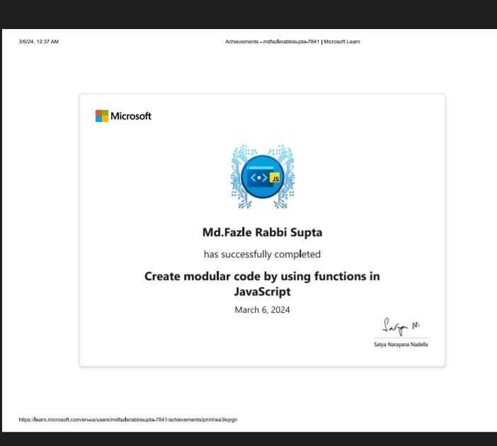Md Fazle Rabbi Supta on LinkedIn: Today I earned my Md Fazle Rabbi Supta on LinkedIn: Today I earned my
