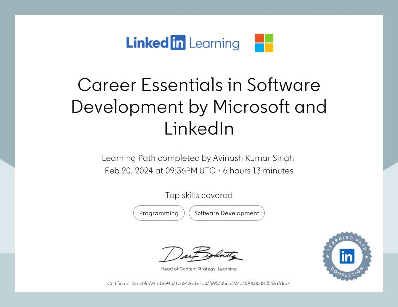 Avinash Kumar Singh on LinkedIn: #softwaredevelopment #careergrowth # ... Avinash Kumar Singh on LinkedIn: #softwaredevelopment #careergrowth # ...