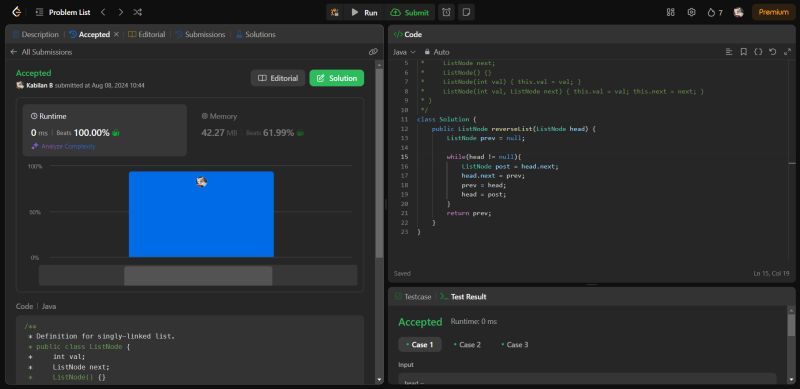 How I reverse linked list using LeetCode 206 | kabilan B posted on the ... How I reverse linked list using LeetCode 206 | kabilan B posted on the ...