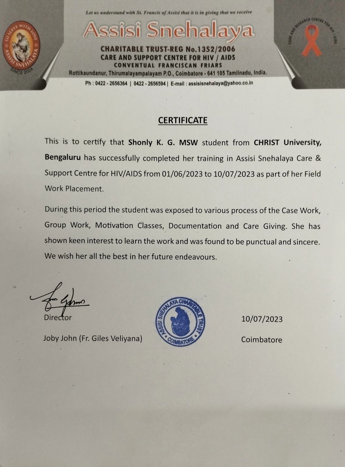 Sr. Arpitha SIC on LinkedIn: I would like to share that I have ... Sr. Arpitha SIC on LinkedIn: I would like to share that I have ...