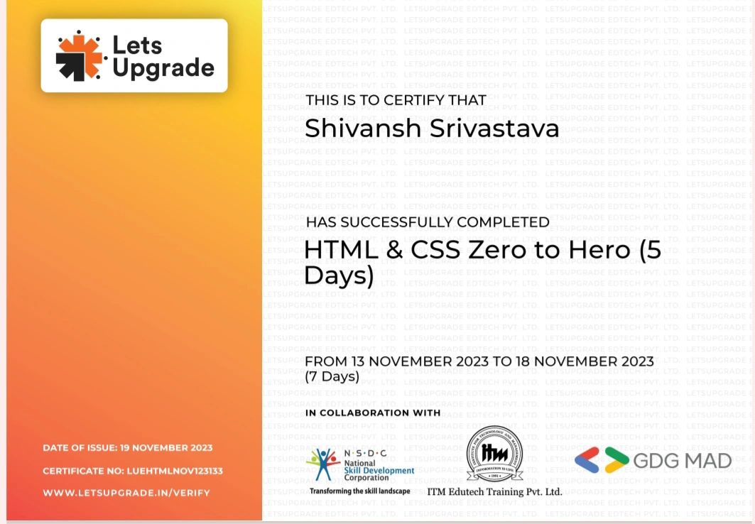 Shivansh Srivastava on LinkedIn: #letsupgrade #html #css #webdevelopment Shivansh Srivastava on LinkedIn: #letsupgrade #html #css #webdevelopment