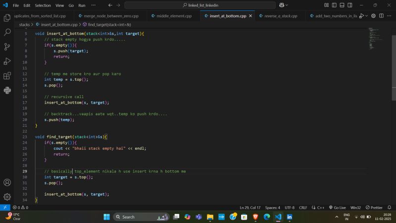 #dsa #stack #recursion #coding #sunehagumber | Suneha Gumber #dsa #stack #recursion #coding #sunehagumber | Suneha Gumber
