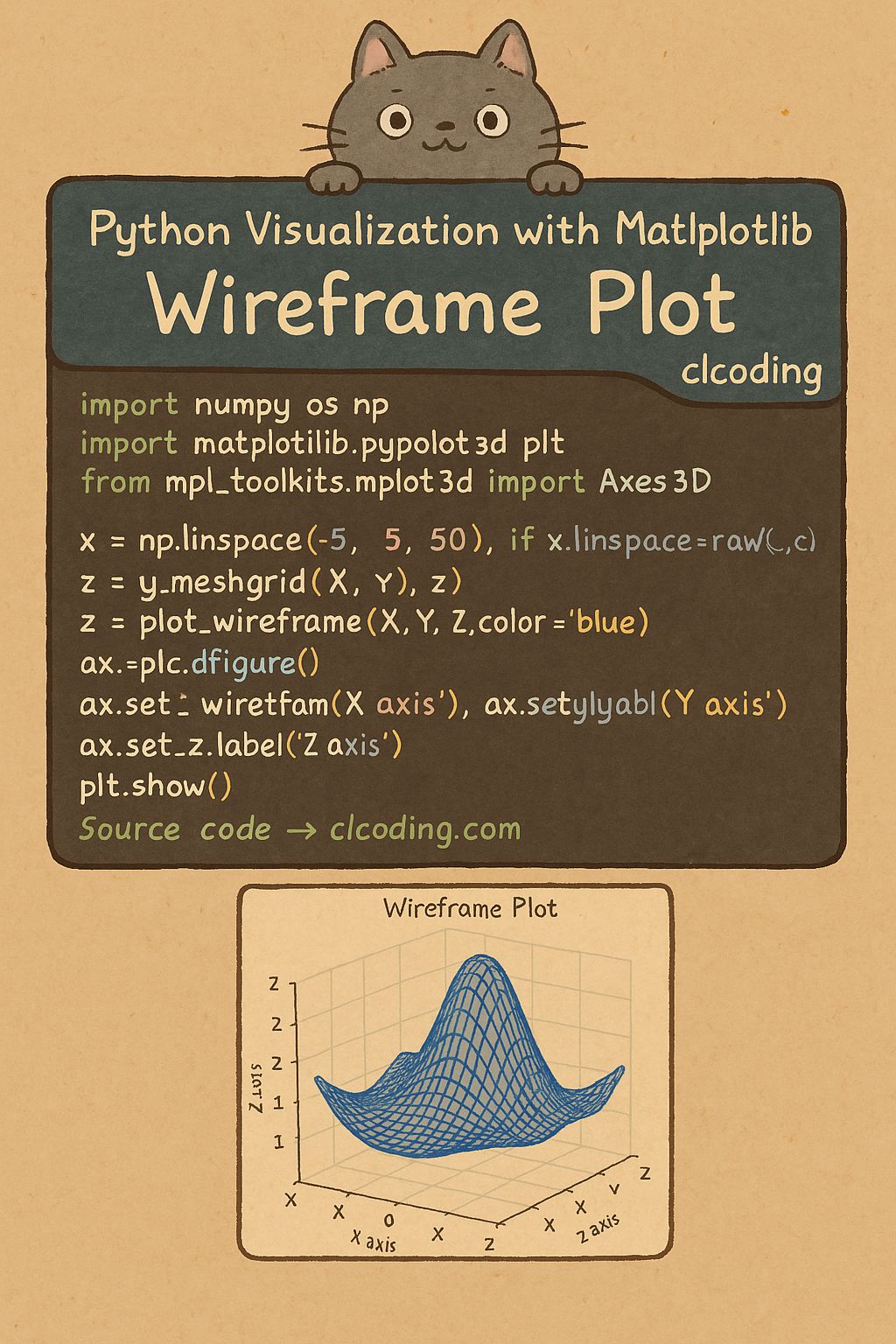 Wireframe Plot using Python | Python Coding Wireframe Plot using Python | Python Coding