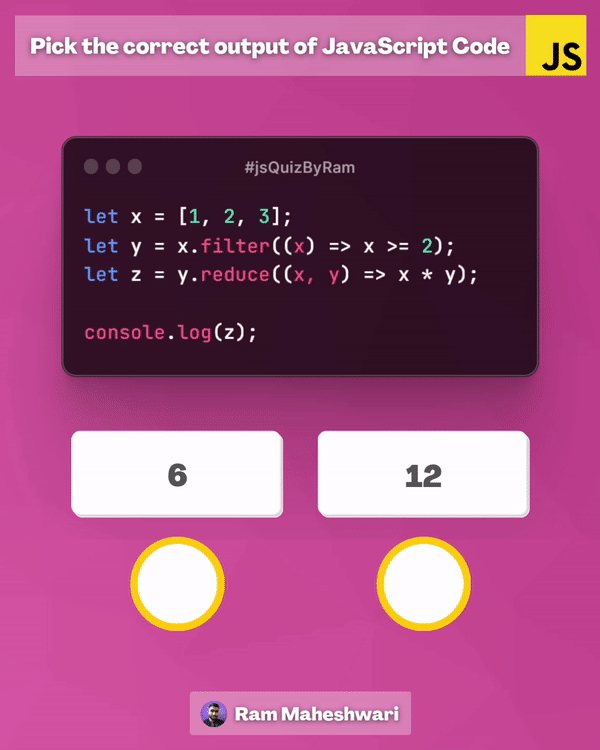 Ram Maheshwari ♾️ on LinkedIn: #jsquizbyram #html #css #javascript ... Ram Maheshwari ♾️ on LinkedIn: #jsquizbyram #html #css #javascript ...