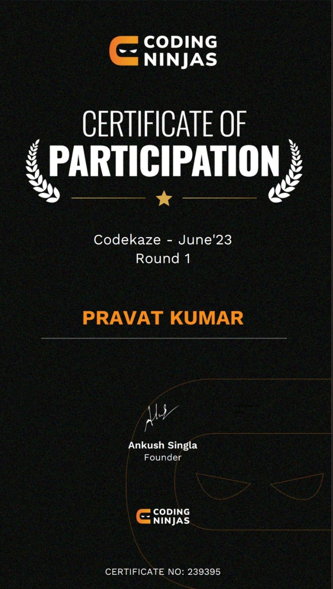 Pravat Kumar Panda on LinkedIn: #codingninjas #codekaze Pravat Kumar Panda on LinkedIn: #codingninjas #codekaze