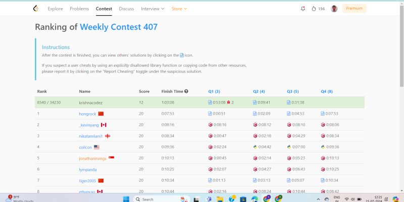 Krishna Charan on LinkedIn: #leetcode #codingcontest #logicbuilding # ... Krishna Charan on LinkedIn: #leetcode #codingcontest #logicbuilding # ...