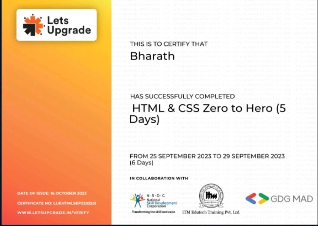 BHARATH SAI KUMAR REDDY AKKAMMA GARI on LinkedIn: Html & css BHARATH SAI KUMAR REDDY AKKAMMA GARI on LinkedIn: Html & css