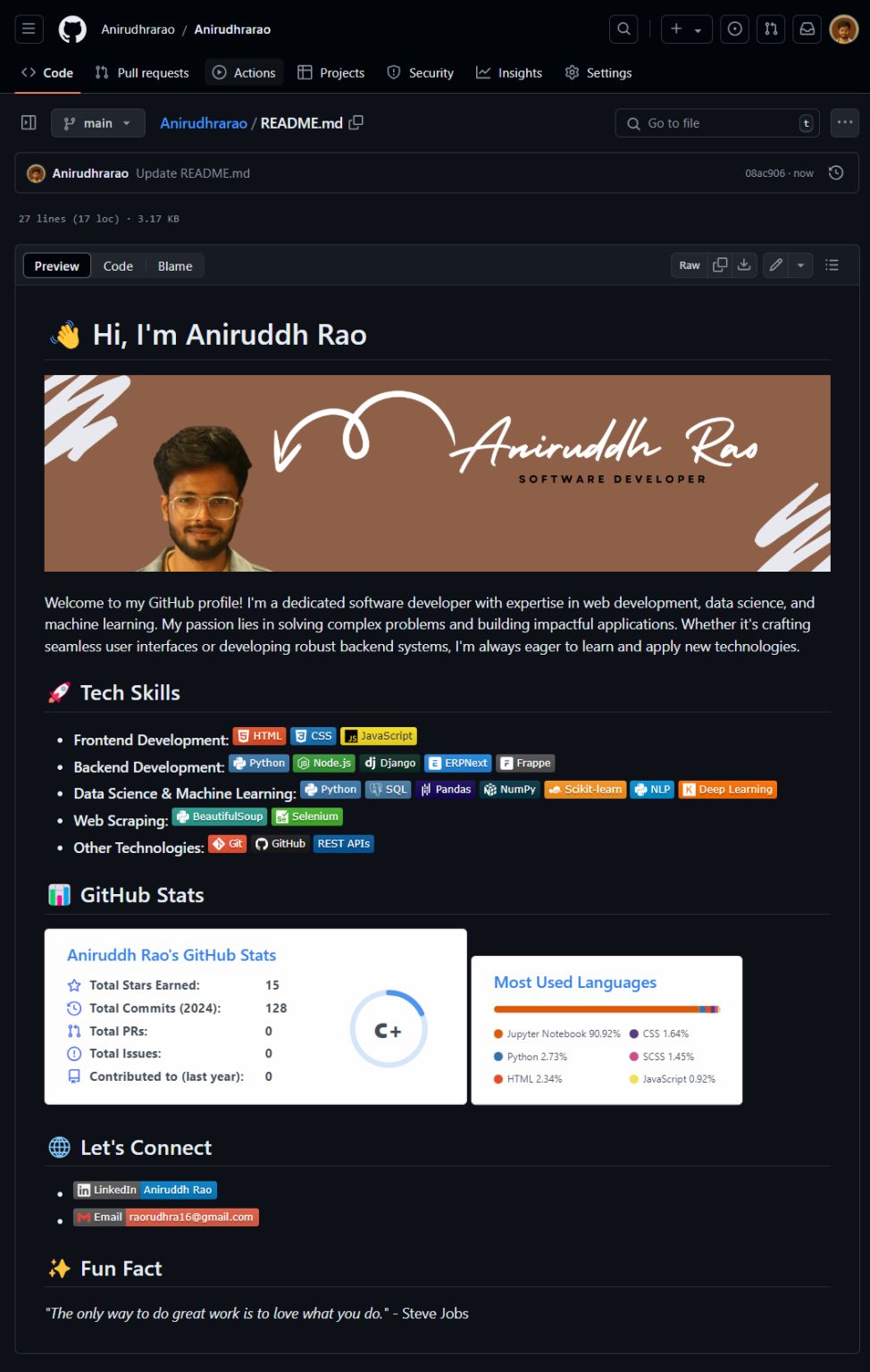 Anirudhra Rao on LinkedIn: #github #webdevelopment #datascience # ... Anirudhra Rao on LinkedIn: #github #webdevelopment #datascience # ...
