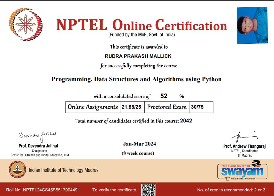Rudra Prakash Mallick on LinkedIn: #nptel #datastructures #algorithms # ... Rudra Prakash Mallick on LinkedIn: #nptel #datastructures #algorithms # ...