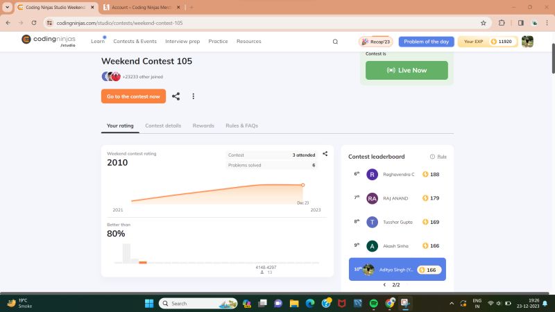 ADITYA SINGH on LinkedIn: Coding Ninjas Weekend Contest - 105 # ... ADITYA SINGH on LinkedIn: Coding Ninjas Weekend Contest - 105 # ...