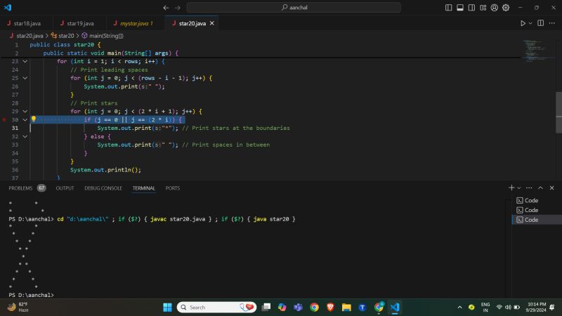 Aanchal Verma on LinkedIn: #30daystarchallenge #patternprogramming # ... Aanchal Verma on LinkedIn: #30daystarchallenge #patternprogramming # ...