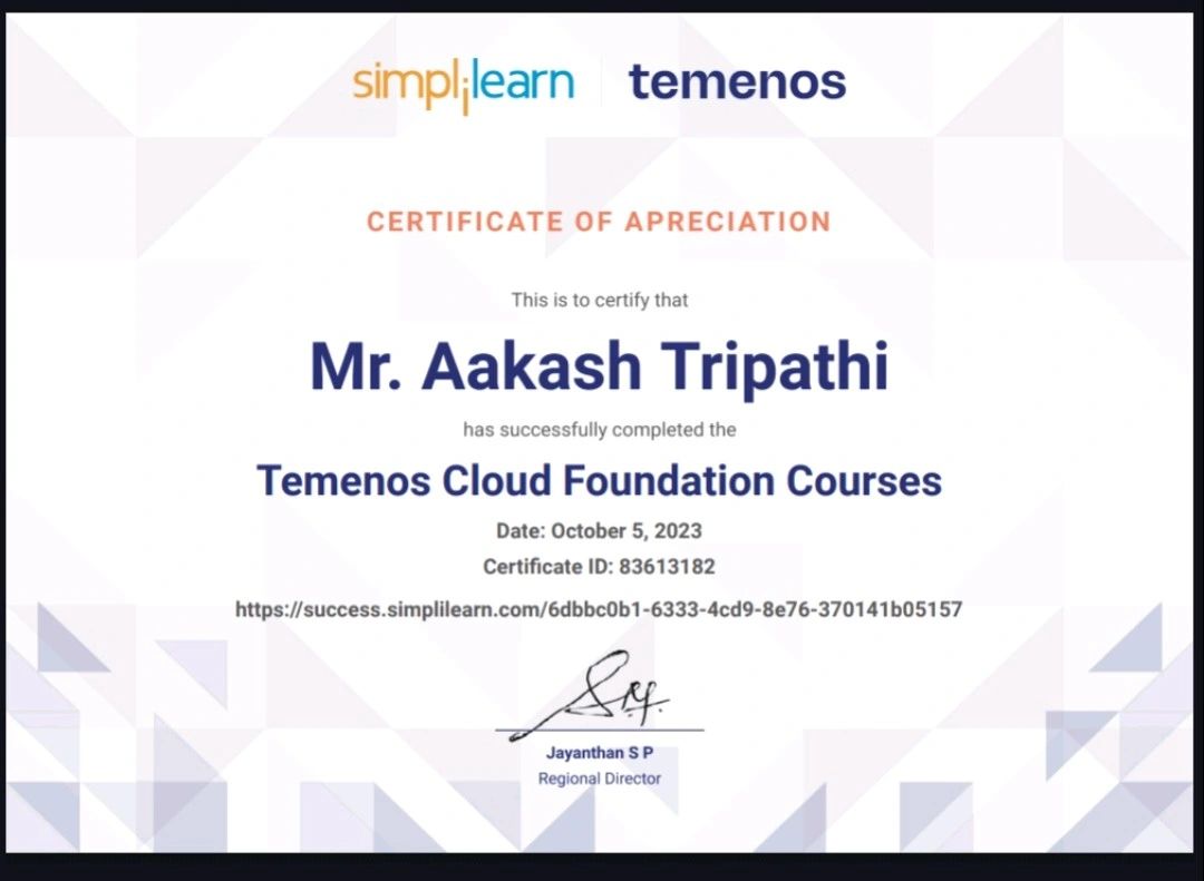 Aakash Tripathi on LinkedIn: #cloudtraining #aws #simplilearn Aakash Tripathi on LinkedIn: #cloudtraining #aws #simplilearn