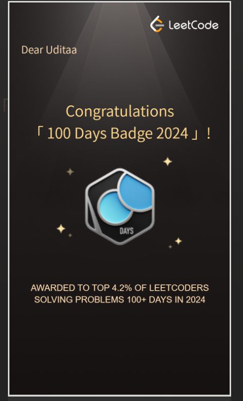 Uditaa Garg on LinkedIn: #leetcode #100days #programming Uditaa Garg on LinkedIn: #leetcode #100days #programming
