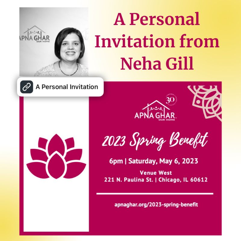 Neha Gill on LinkedIn: I hope you can attend Apna Ghar, Inc. (Our Home ... Neha Gill on LinkedIn: I hope you can attend Apna Ghar, Inc. (Our Home ...