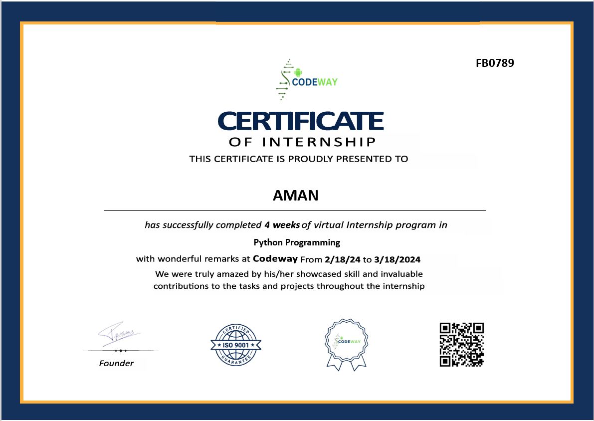 #pythondeveloper #internshipcompletion #codewayintern # ... #pythondeveloper #internshipcompletion #codewayintern # ...