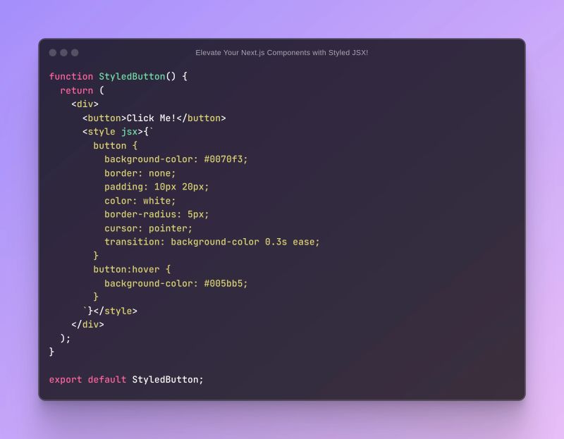 Rohit Jiwade on LinkedIn: 🎨 Elevate Your Next.js Components with Styled ... Rohit Jiwade on LinkedIn: 🎨 Elevate Your Next.js Components with Styled ...